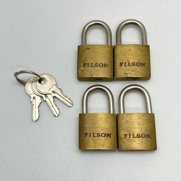 Filson | Bags | Cc Filson Lot Of 4 Engraved Logo Brass Luggage Locks ...